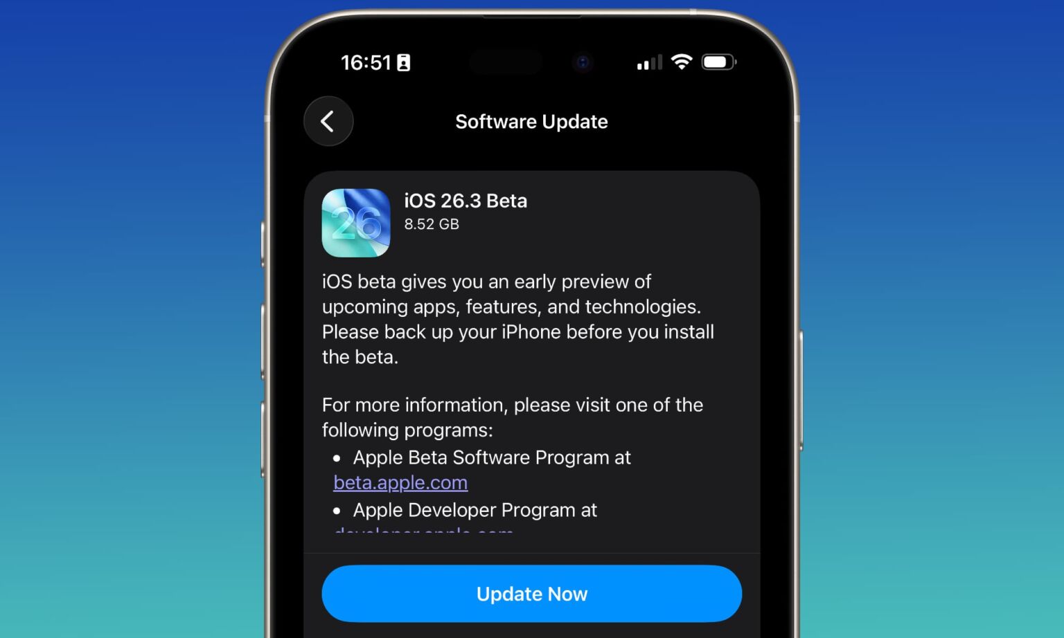 Apple Seeds iOS 26.3 Beta 1 on the Cusp of Holiday Shutdown